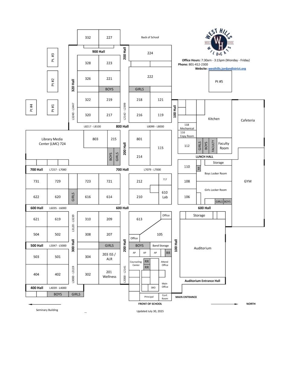 WHMS Map – West Hills Middle